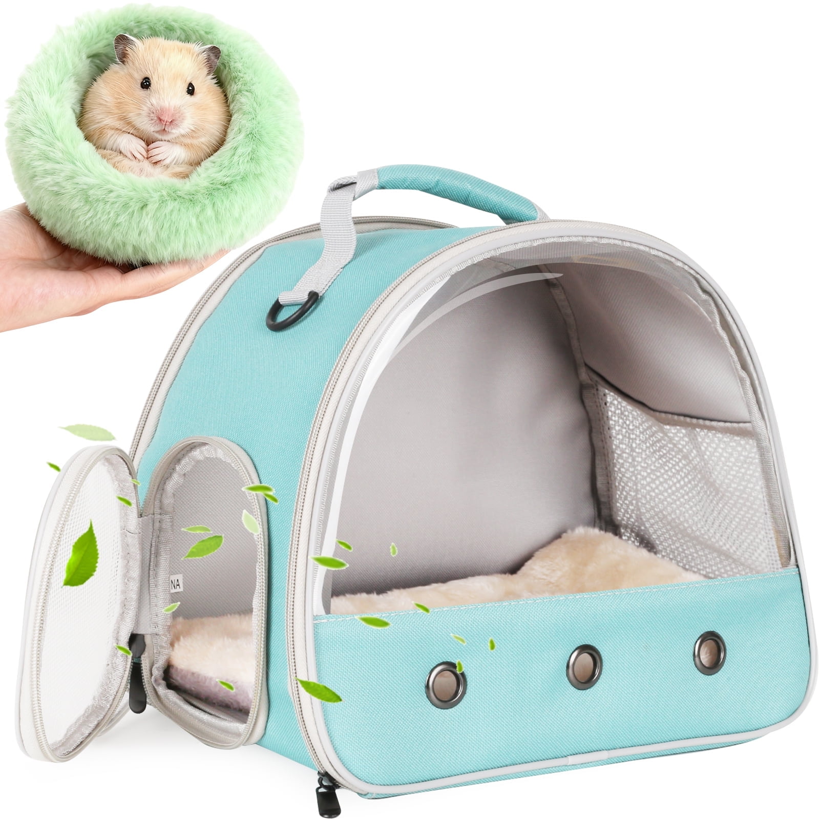 2-Pack Guinea Pig Carrier and Burrowing Bed, Portable Small Animal Cage ...