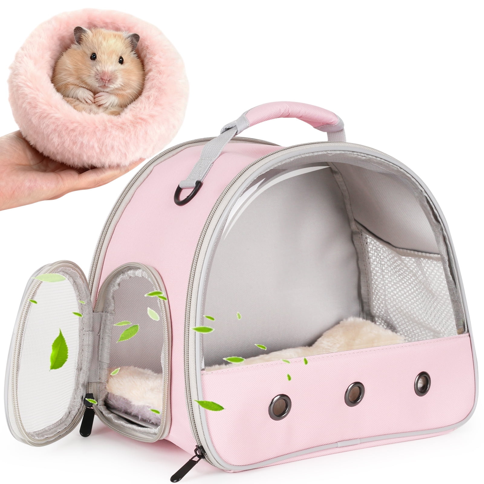 2-Pack Guinea Pig Carrier and Burrowing Bed, Portable Small Animal Cage ...