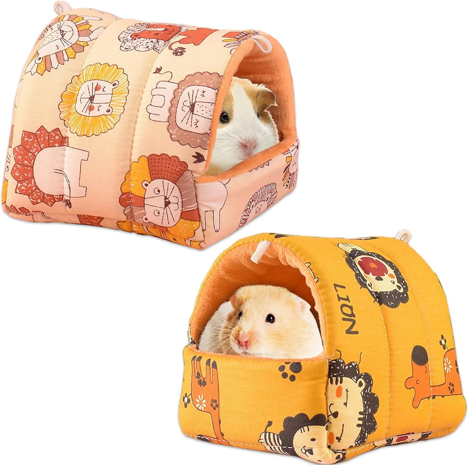 2 Pack Guinea Pig Hideout, Bed House Cage Accessories Cozy Hide Out ...