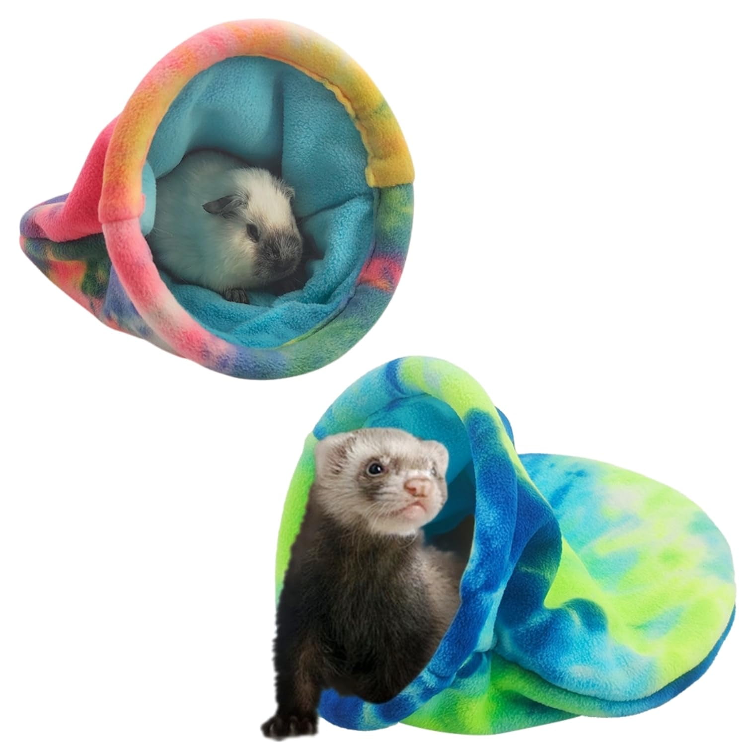 2 Pack Guinea Pig Snuggle Sack Soft Fleece Large Hideout Ferret Cozy ...