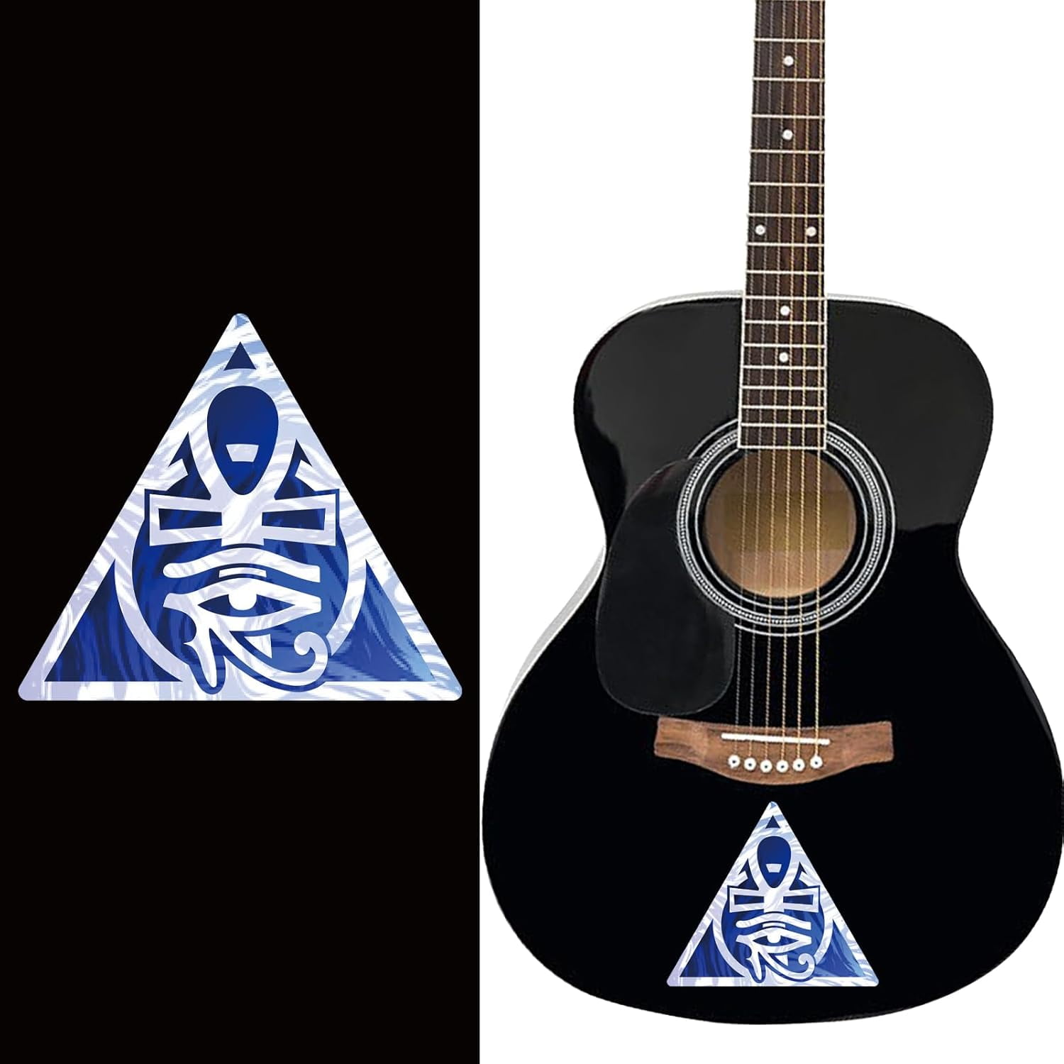 2 Pack Guitar Board Decals Removable Pyramid Cross Eye of Hours ...