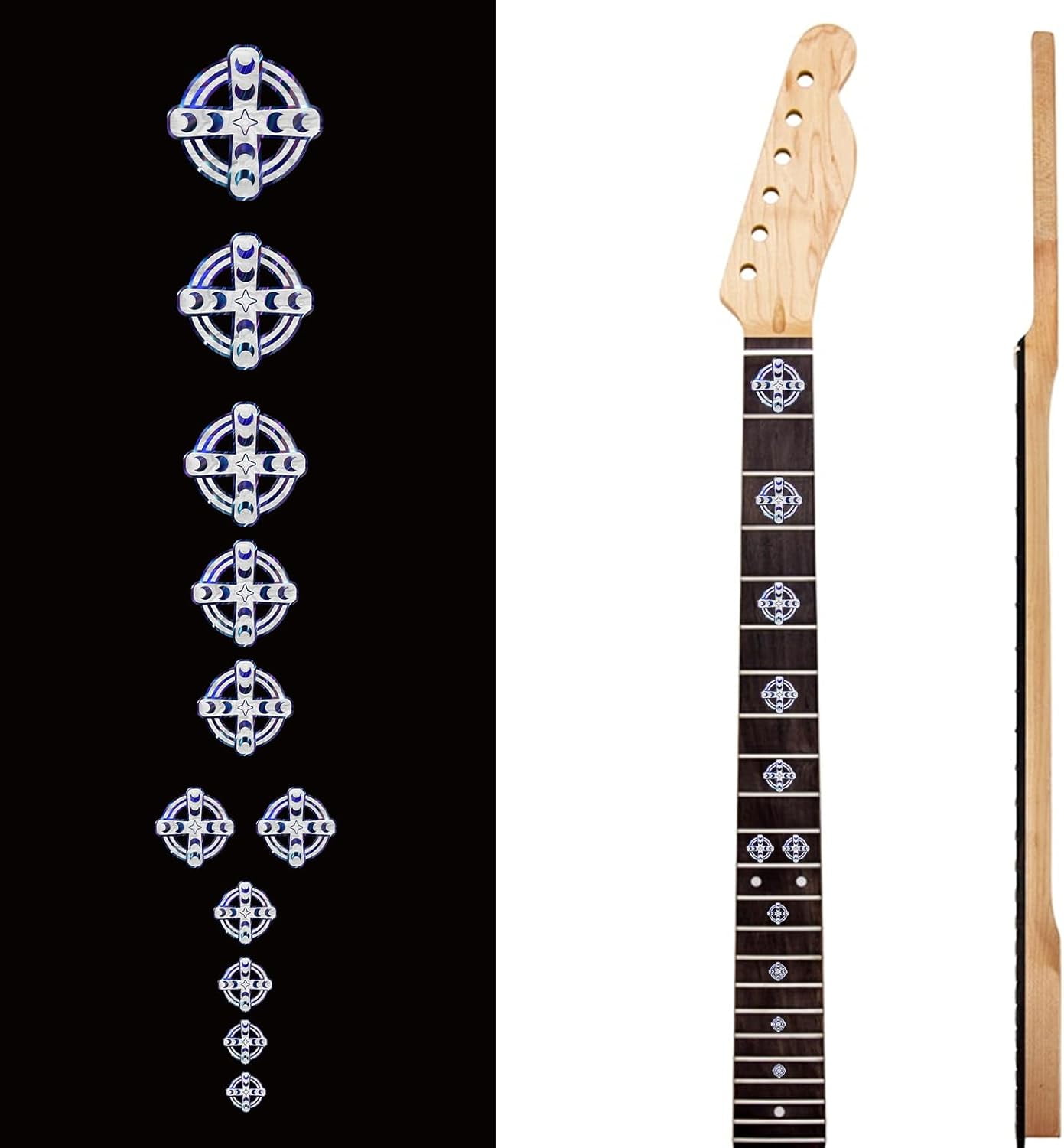 2 Pack Guitar Fretboard Decals Removable Cross Transfers Guitar ...