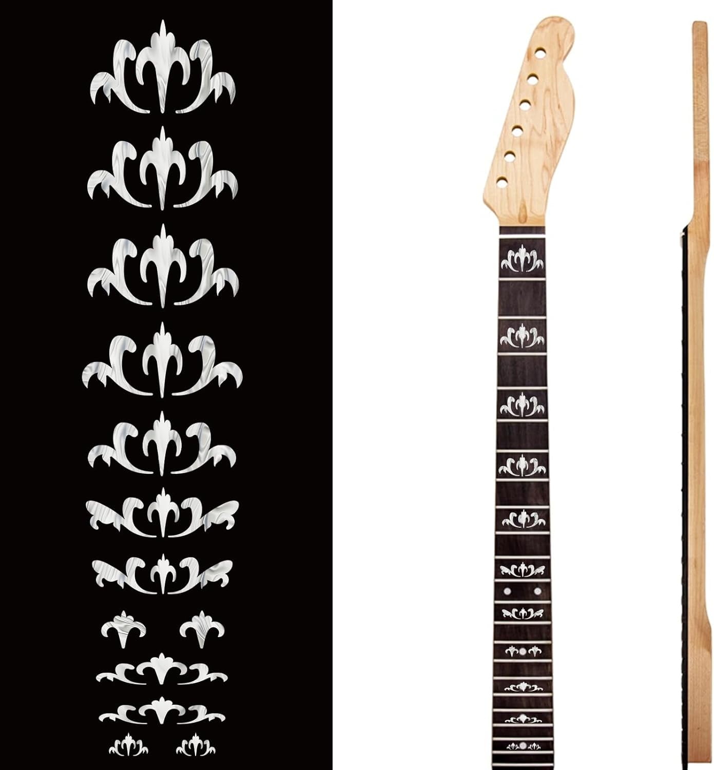 2 Pack Guitar Fretboard Decals Removable Vines Transfers Guitar ...