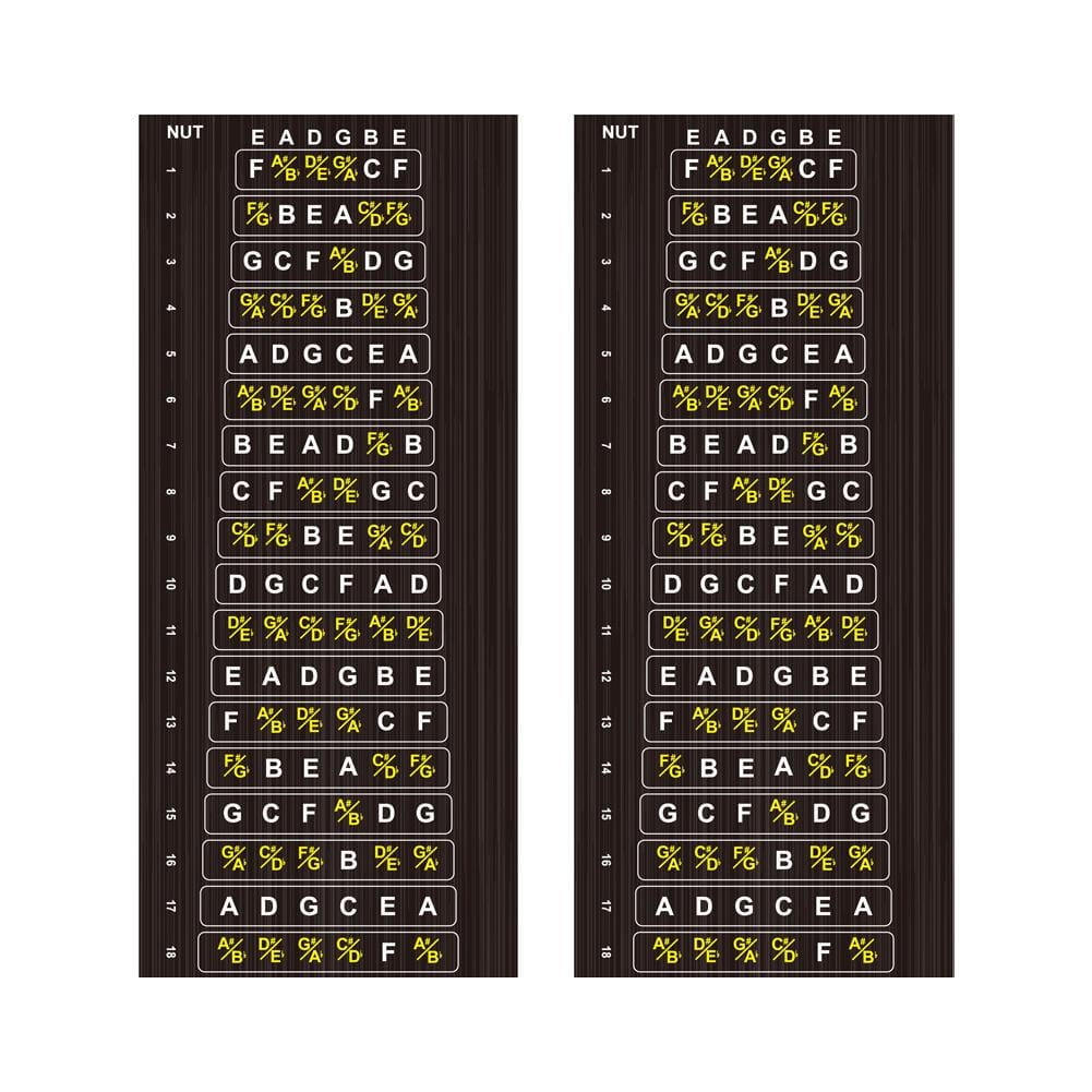 2-Pack Guitar Scale Stickers Guitar Fretboard Stickers Folk Guitar ...
