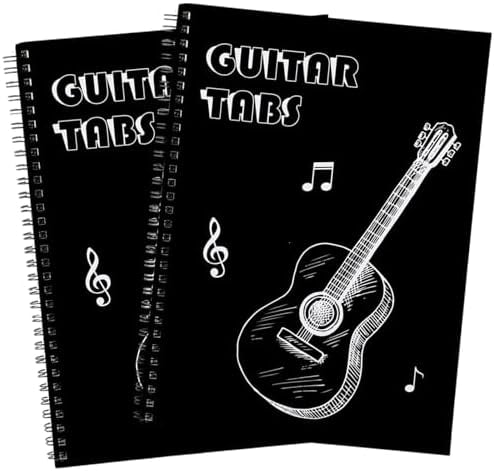 2 Pack Guitar Tab Notebook 6-String Blank Sheet Tablature Notebooks for ...