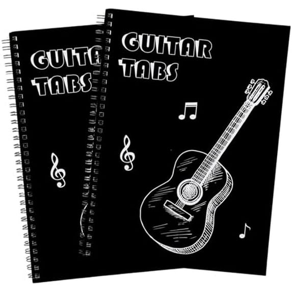 2 Pack Guitar Tab Notebook 6-String Blank Sheet Tablature Notebooks for ...