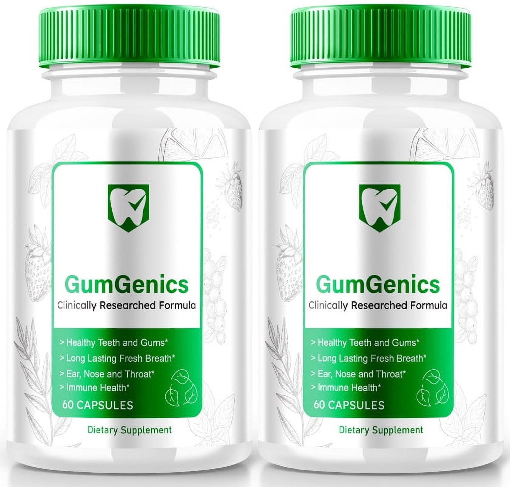 (2 Pack) GumGenics Capsules, All-Natural Formula for Teeth and Gum ...