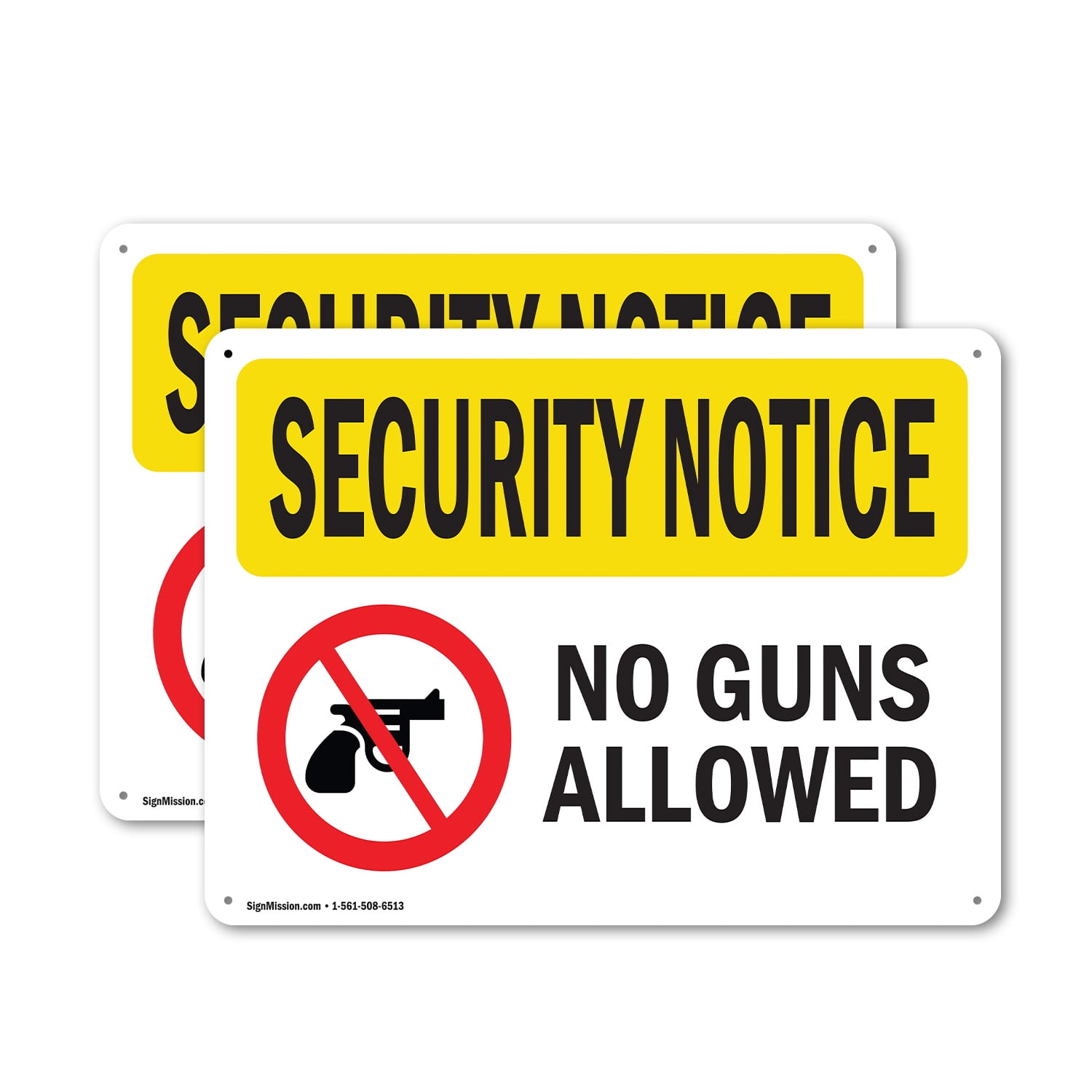 (2 Pack) No Guns Allowed OSHA Security Notice Sign 24 Inch X 18 Inch ...