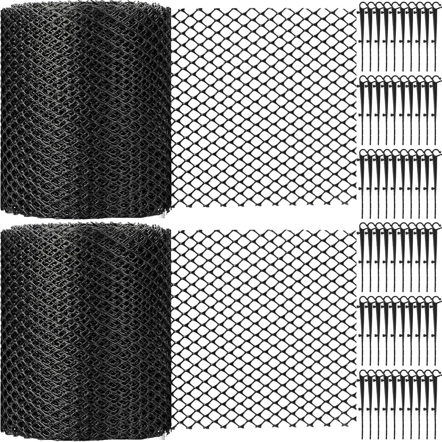 2 Pack Gutter Guards Roll, 6" x 65' Black Plastic Guards Mesh Downspout ...