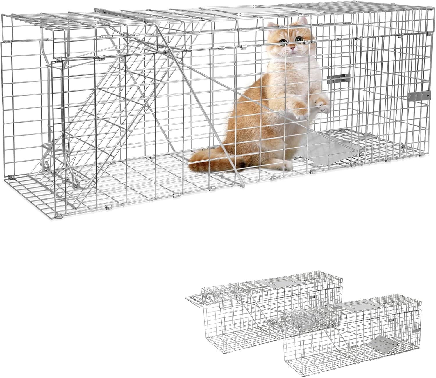 2-Pack H&B Cat Trap,Humane Feral Cat Traps,Live Animal Trap Cage,32X12 ...