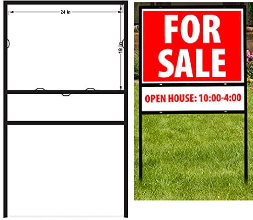 2 Pack H-Frame Sign Holders (Slide-In), Angle Iron Frame 42'' Tall 18 ...