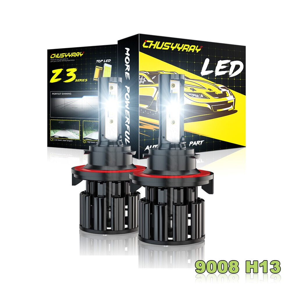 2-Pack H13 9008 LED Headlights Bulbs High Low 9008 Dual Beam 6000K White Conversion Kit ...
