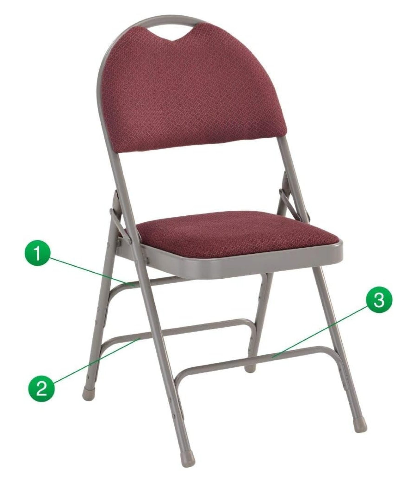 2 Pack HERCULES Series Ultra-Premium Triple Braced Burgundy Fabric ...