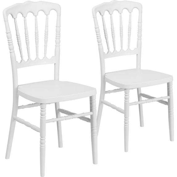 2 Pack HERCULES Series White Resin Stacking Napoleon Chair - Walmart.com