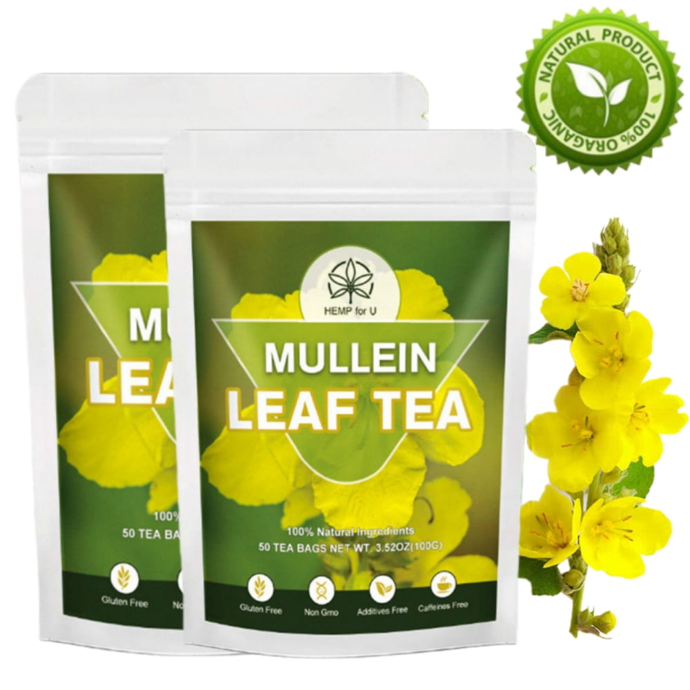 (2 Pack) HFU Organic Mullein Leaf Tea - Detox Herbal Tea for Immune ...