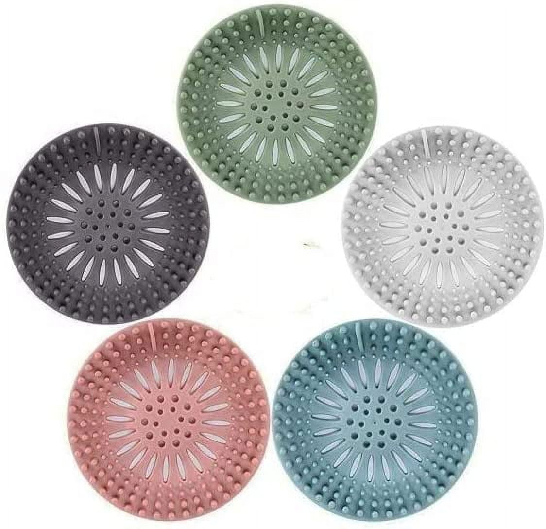 2 Pack Hair Catcher Durable Silicone Hair Stopper Shower Drain Covers ...