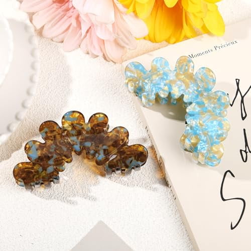 2 Pack Hair Claw Clips Women Large Tortoise Hair Clip French Design ...