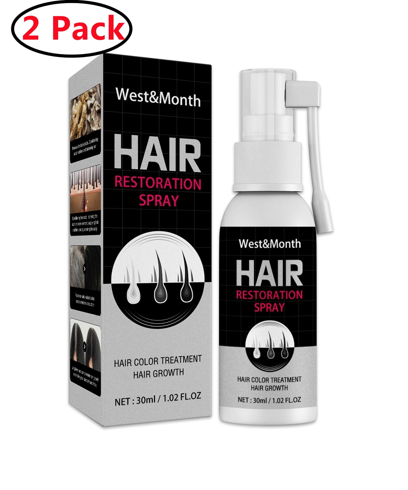 2 Pack Hair Growth Spray for Women Men - Infused with Biotin ...