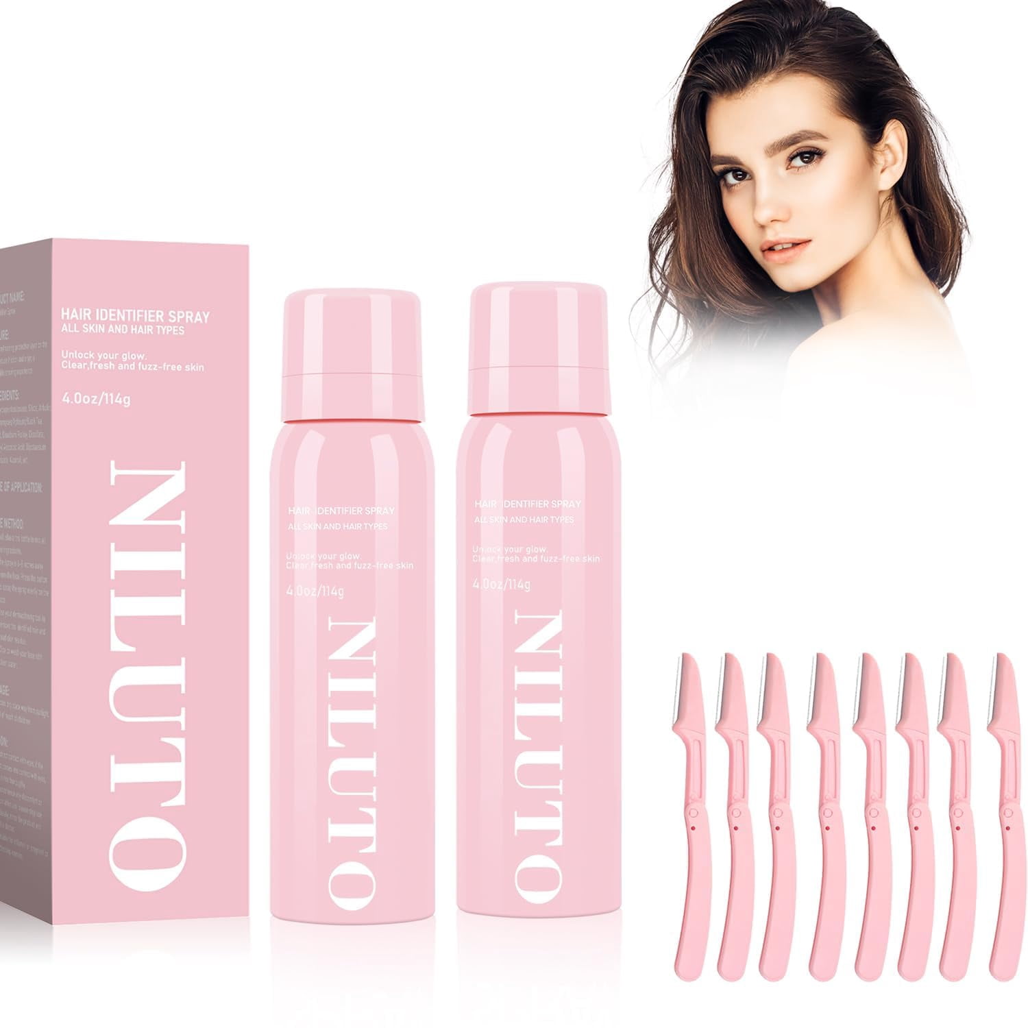 2-Pack Hair Identification Spray for Face Shaving, Moisturizing and ...