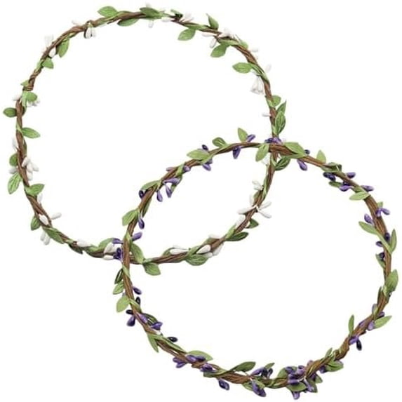 2 Pack Hair Vine Headband Berry and Foliage Wreath Bohemian Flower Leaf ...