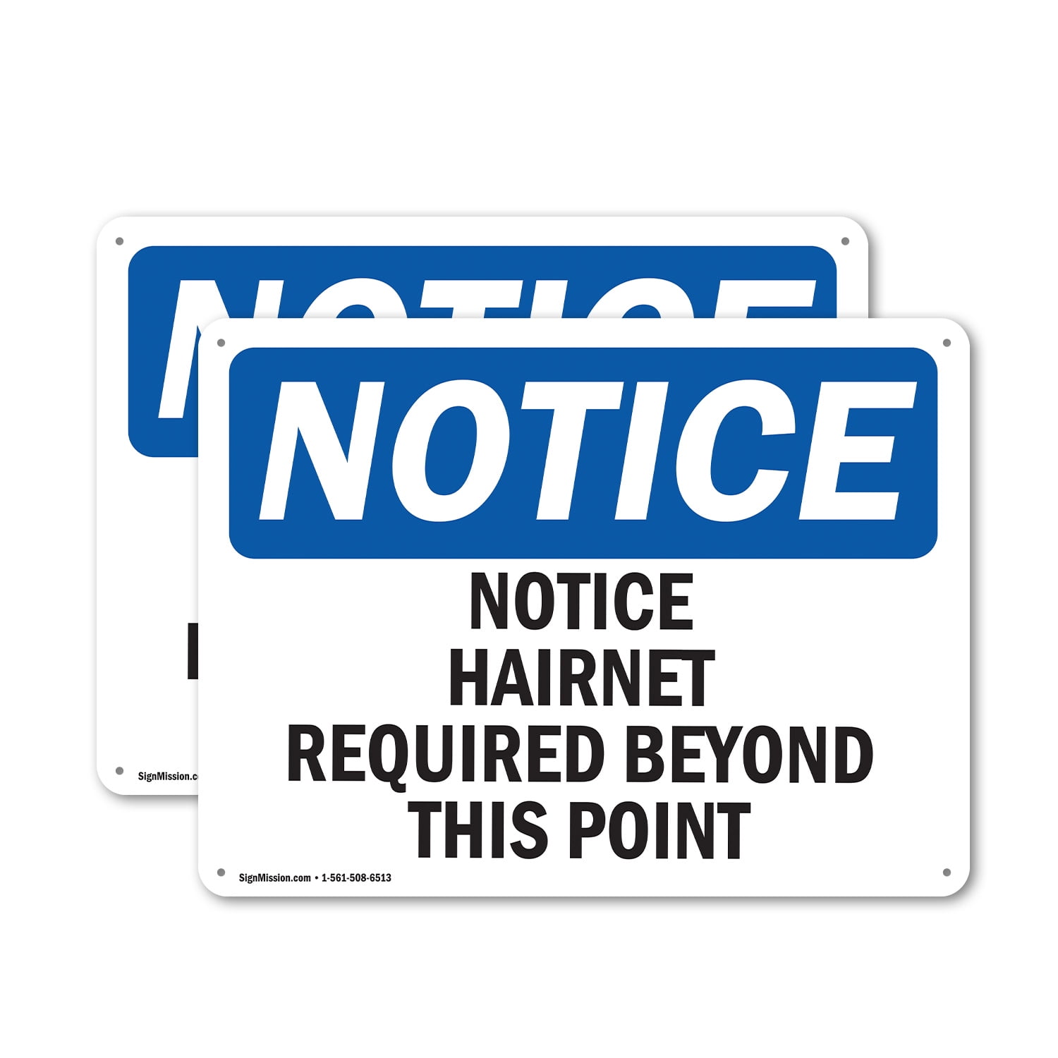(2 Pack) Hairnet Required Beyond This Point OSHA Notice Sign 14 Inch X ...