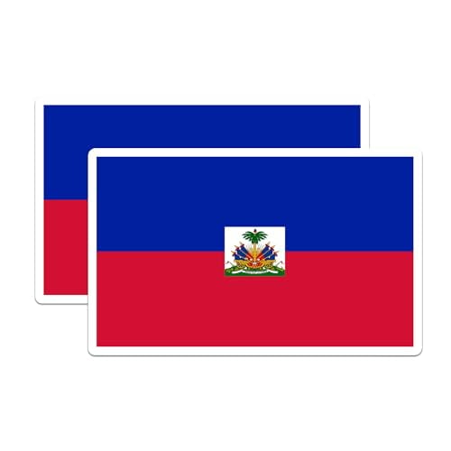 (2 Pack) Haiti World Flag Stickers - Pride - 5 Inches On Longest Side ...