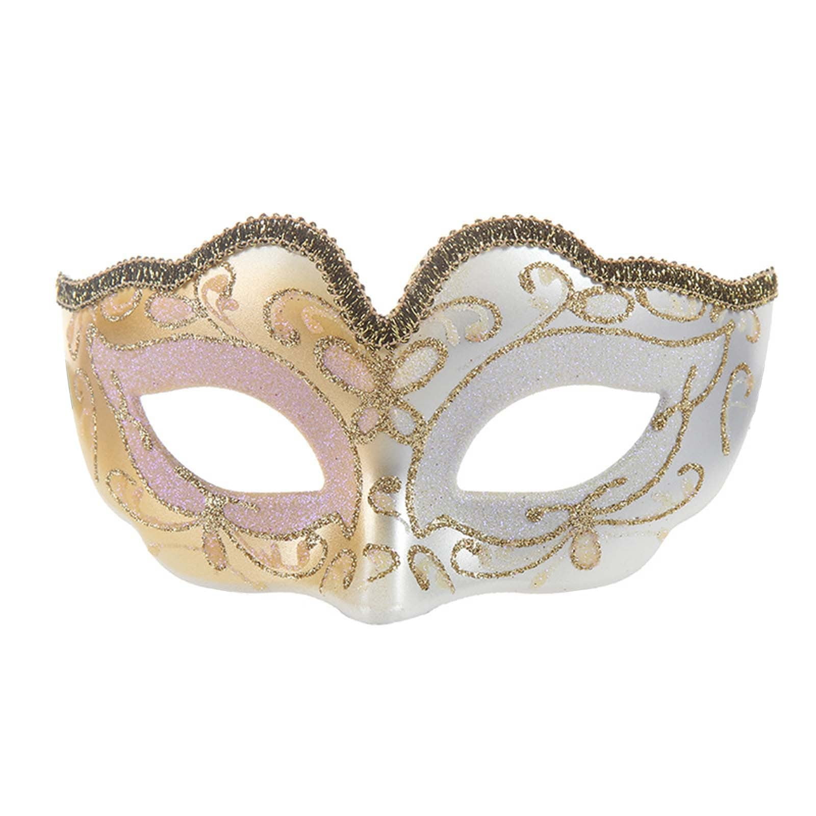 2 Pack Half Face Gold Foil Led Face Mask For Exclusive Parties ...