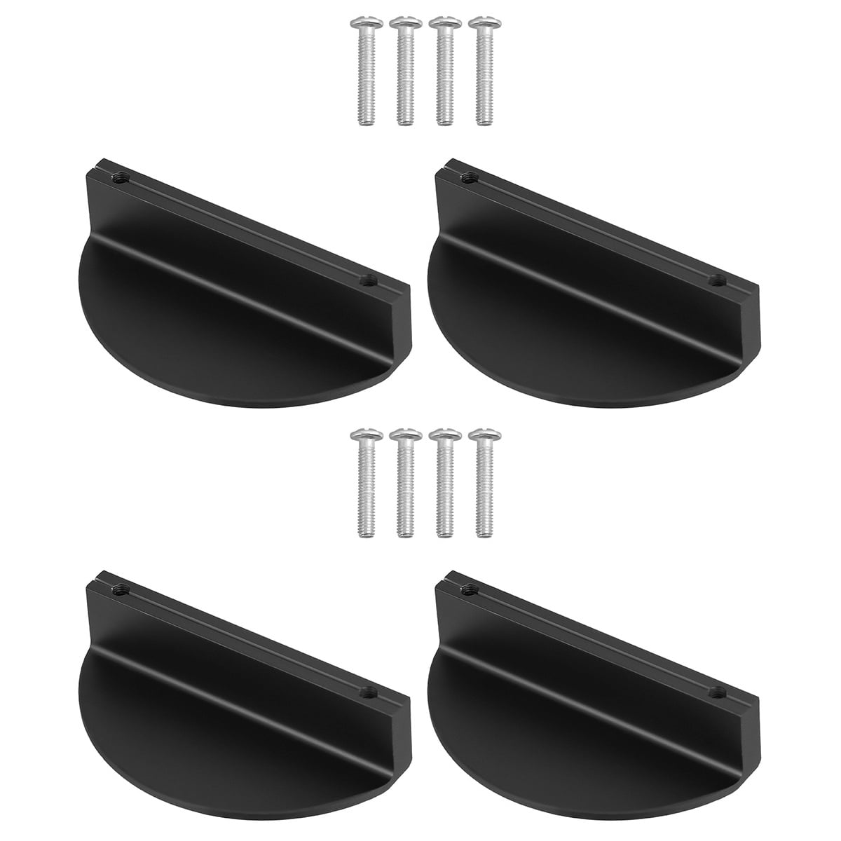 2 Pack Half Moon Wardrobe Handles Semi Circle Drawer Black Door Cabinet ...
