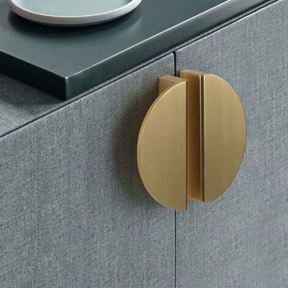 Laklulu 2 Pack Half Round Moon Shape Drawer Pulls Gold Brass Drawer ...