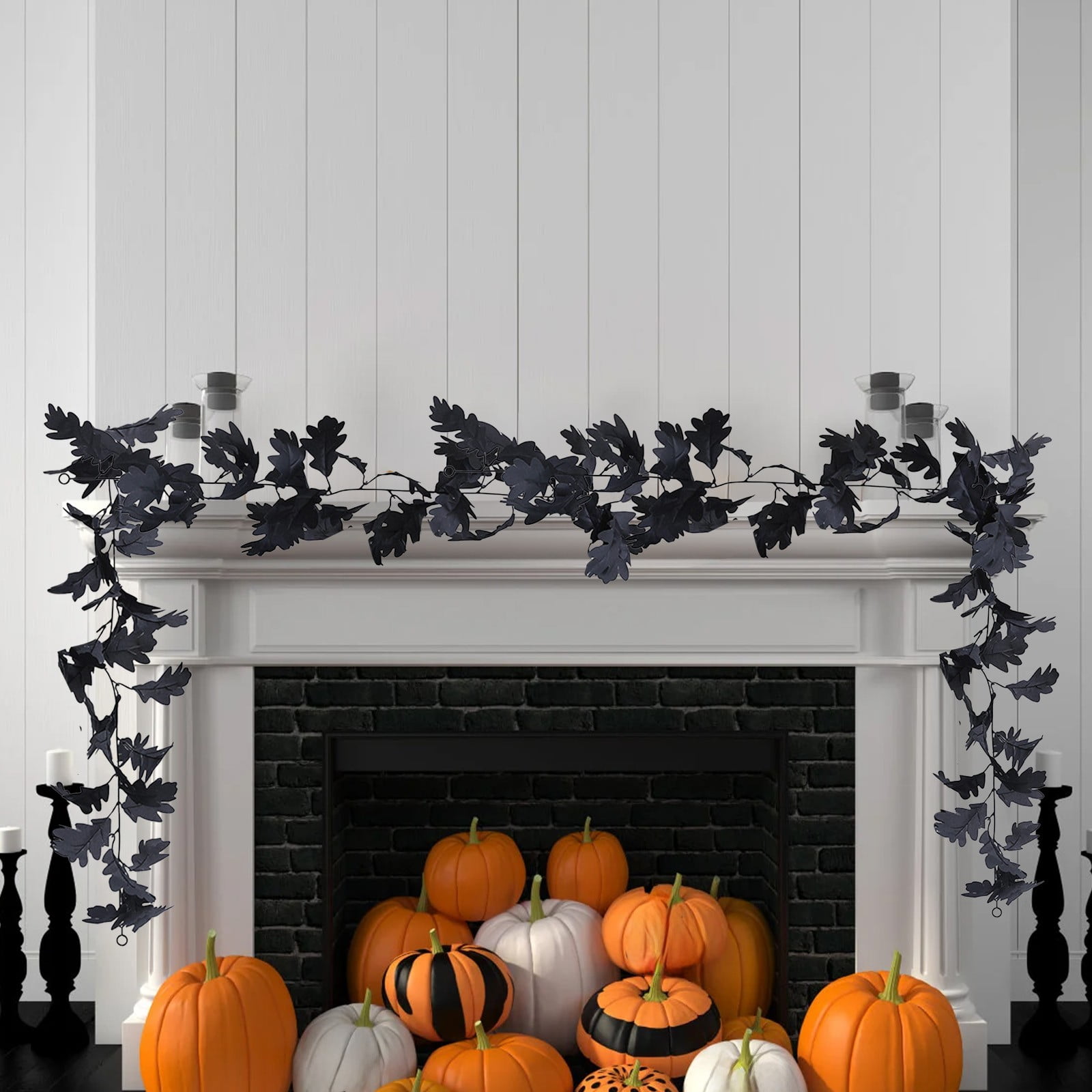 2-Pack Halloween Artificial Maple Leaf Vines with Ultra Realistic ...