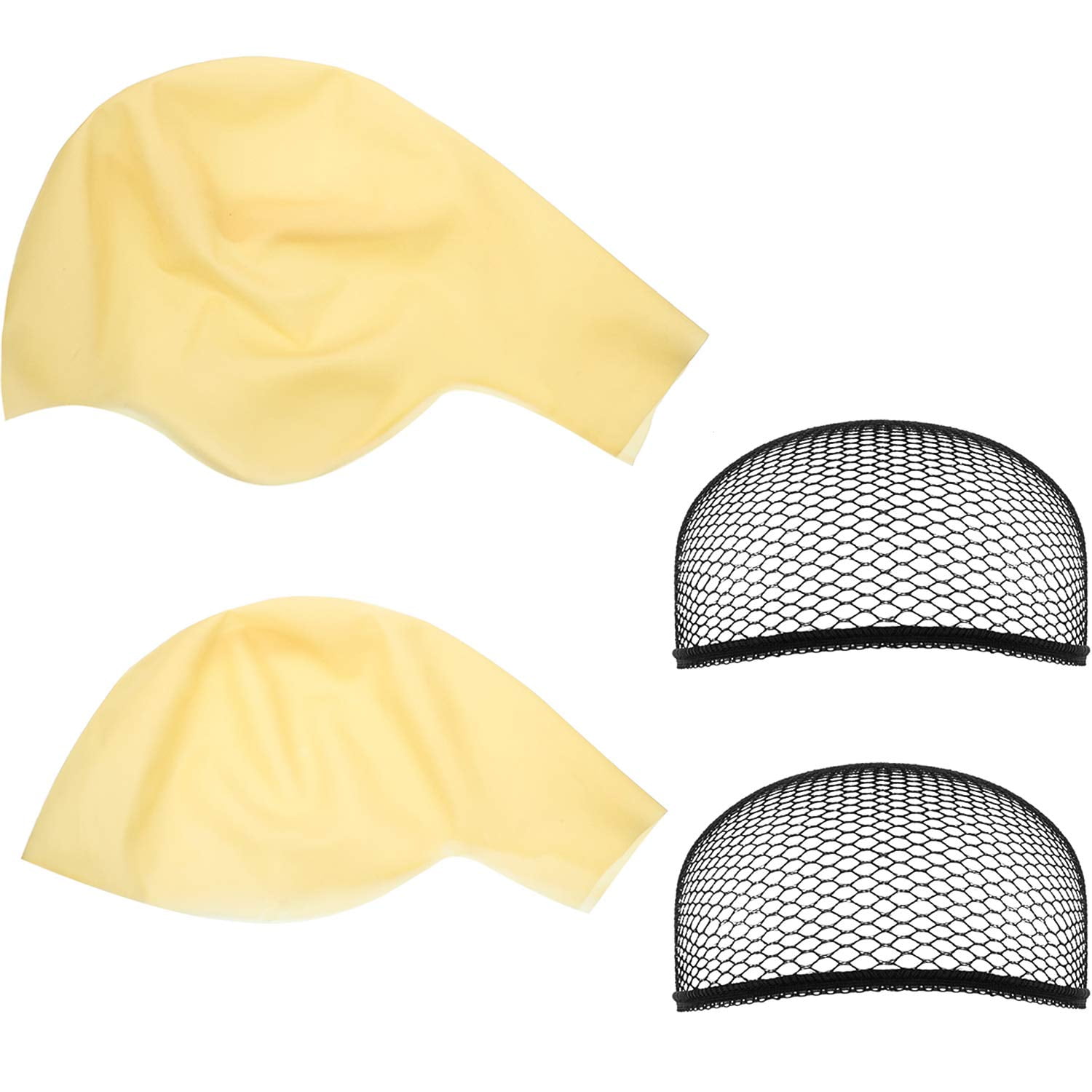 2 Pack Halloween Bald Caps Makeup Latex Bald Head Wig Cap Hat Costume ...