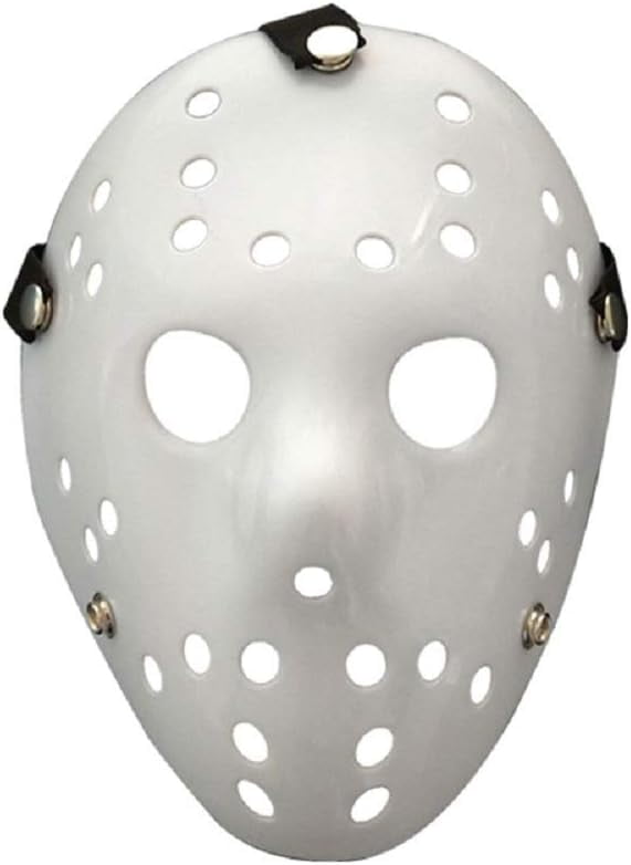 Halloween Full Face Mask All White Jason Costume Mask Dance Cosplay DIY ...