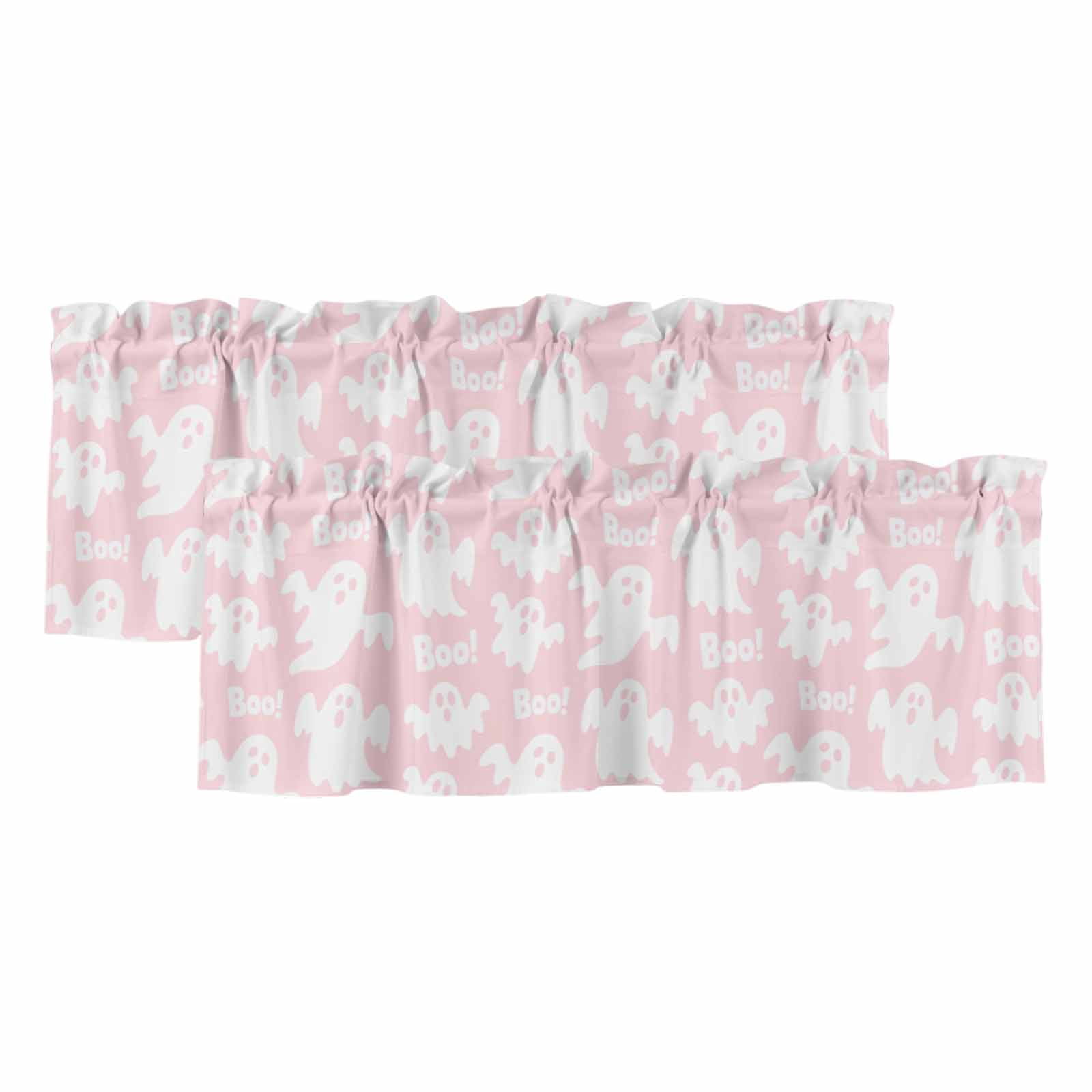 2 Pack Halloween Ghosts Valances for Windows Bedroom Living Room Window ...