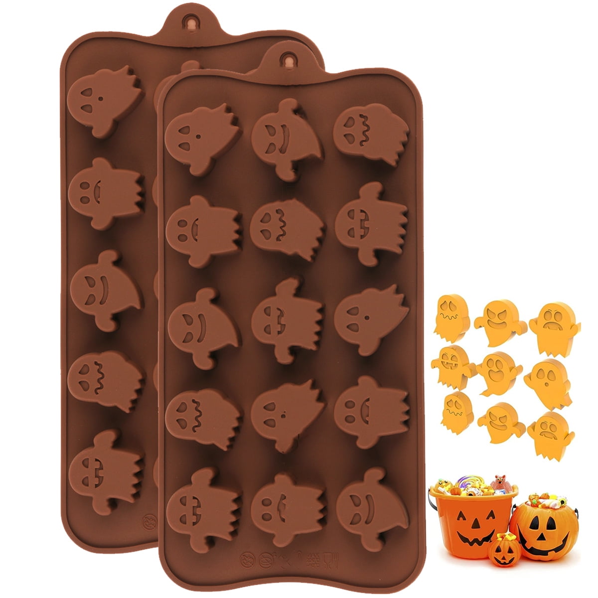 2 Pack Halloween Silicone Cake Mold Ghost Shape Silicone Mold for ...