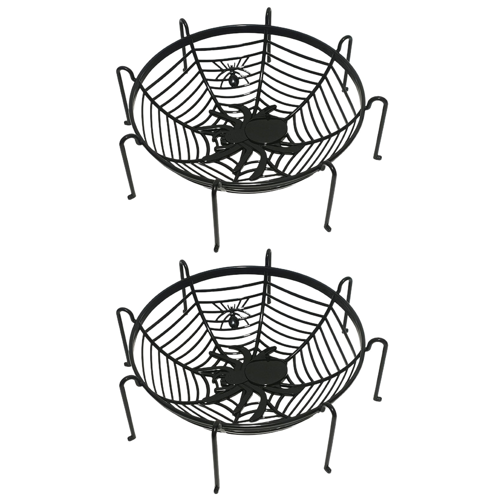 2-Pack Halloween Spider Web Candy Baskets and Fruit Plates – Spacious ...