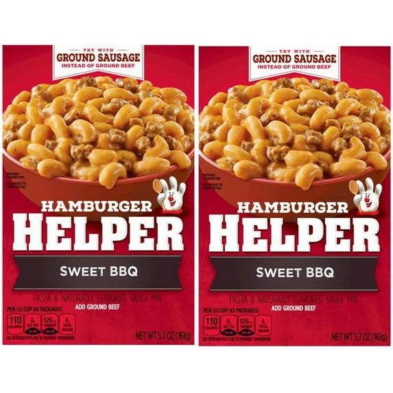 Hamburger Helper Sweet BBQ, Easy to Make Dinner Meal, 2 Pack of 5.7 oz ...