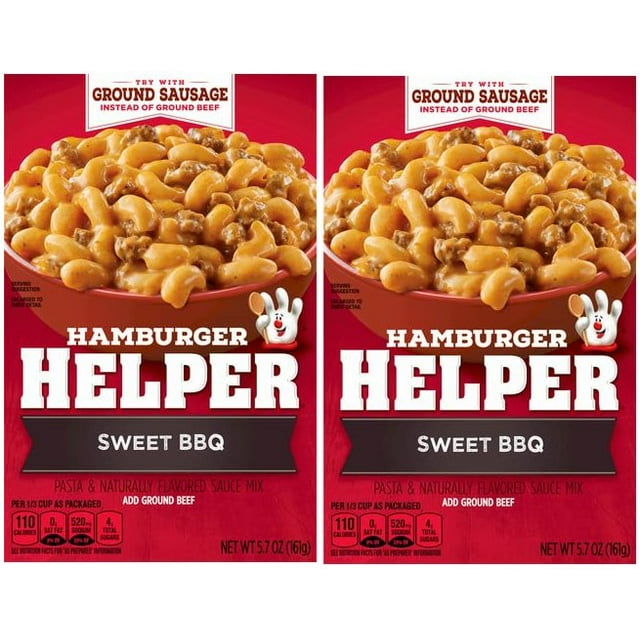 Hamburger Helper Sweet BBQ, Easy to Make Dinner Meal, 2 Pack of 5.7 oz ...