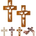 2 Pack Hand-Carved Intertwined Hearts Wooden Cross - Marriage Cross ...