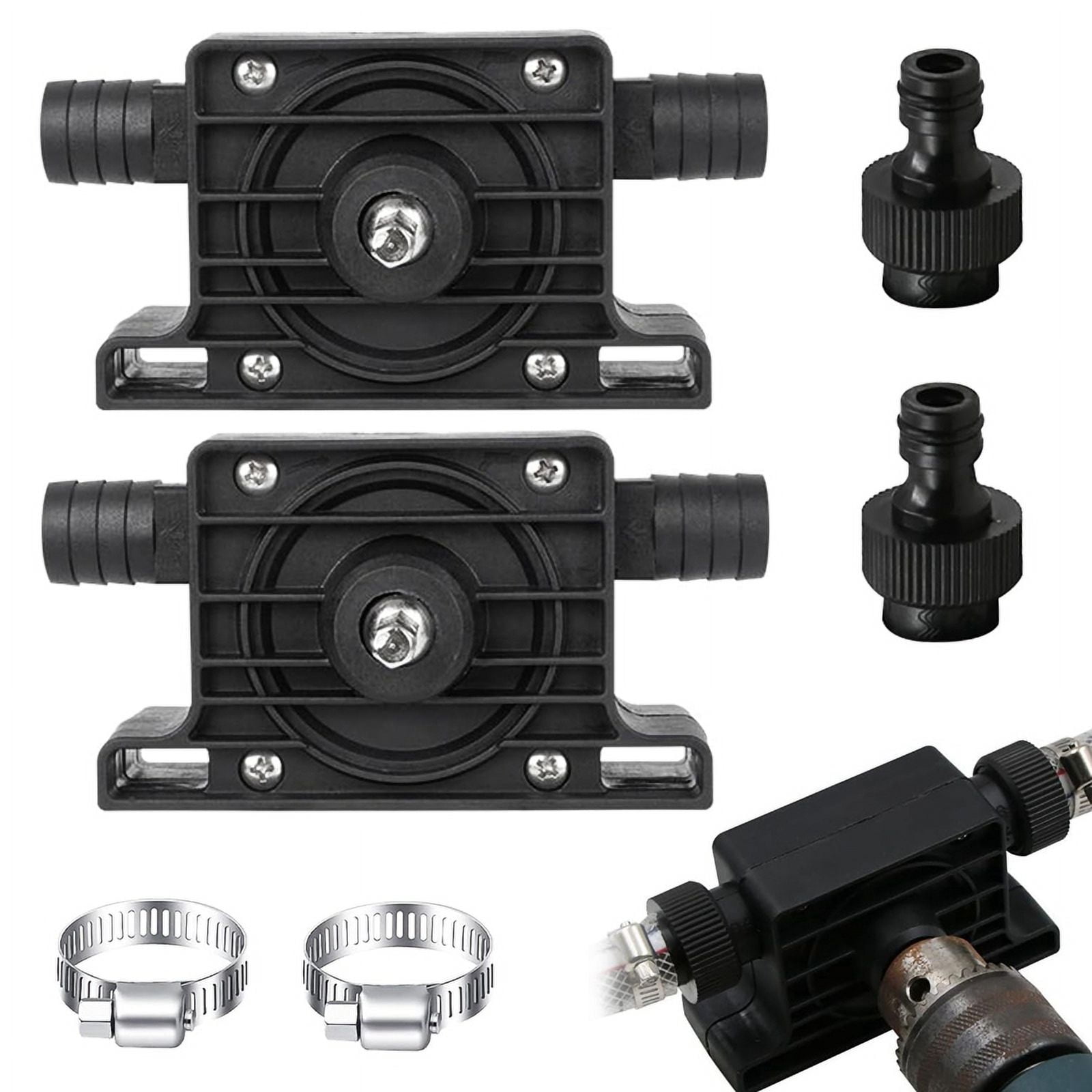 2 Pack Hand Electric Drill Water Pump, Portable Mini Oil Pump with ...