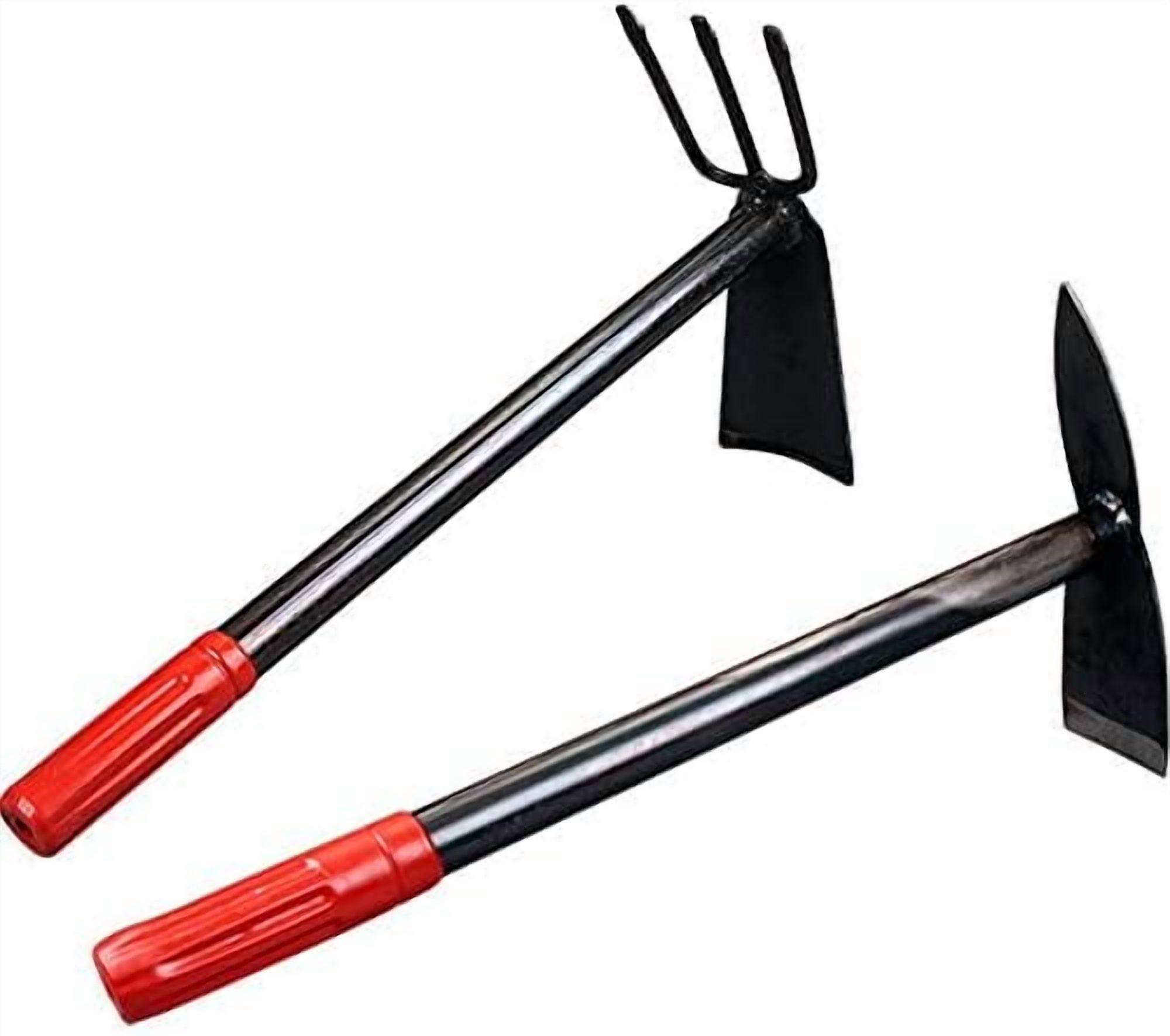 2 Pack Hand Garden Tools Set Hand Hoe and Cultivator Combo Carbon Steel ...