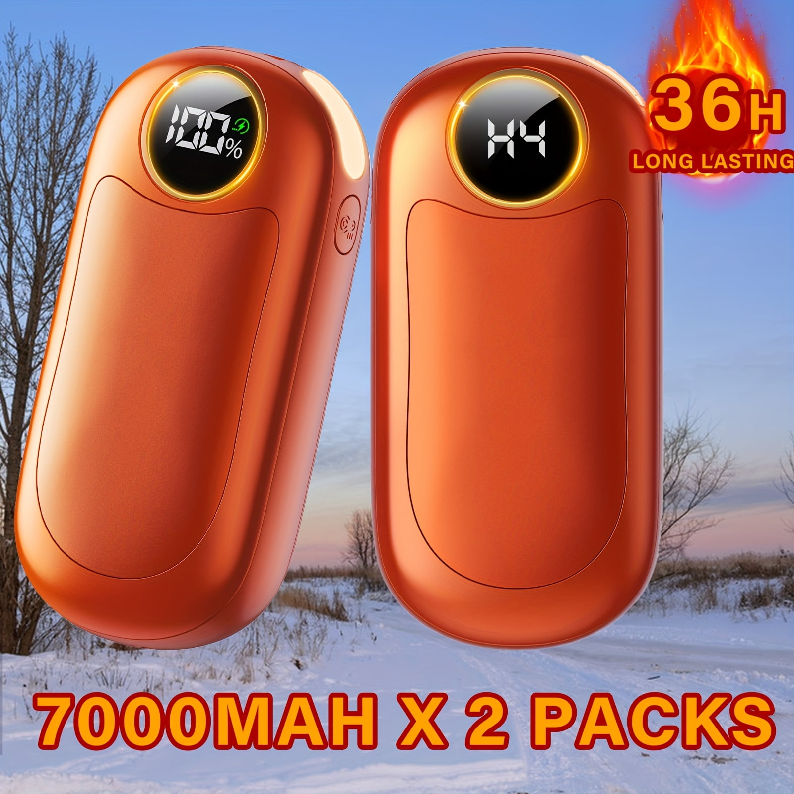 2 Pack Hand Warmers Rechargeable, Dual-Sided Electric Hand Warmer With ...