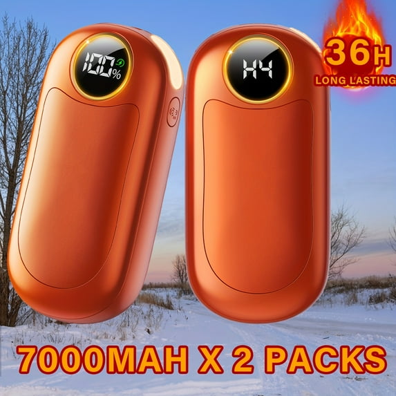 2 Pack Hand Warmers Rechargeable, Dual-Sided Electric Hand Warmer With ...