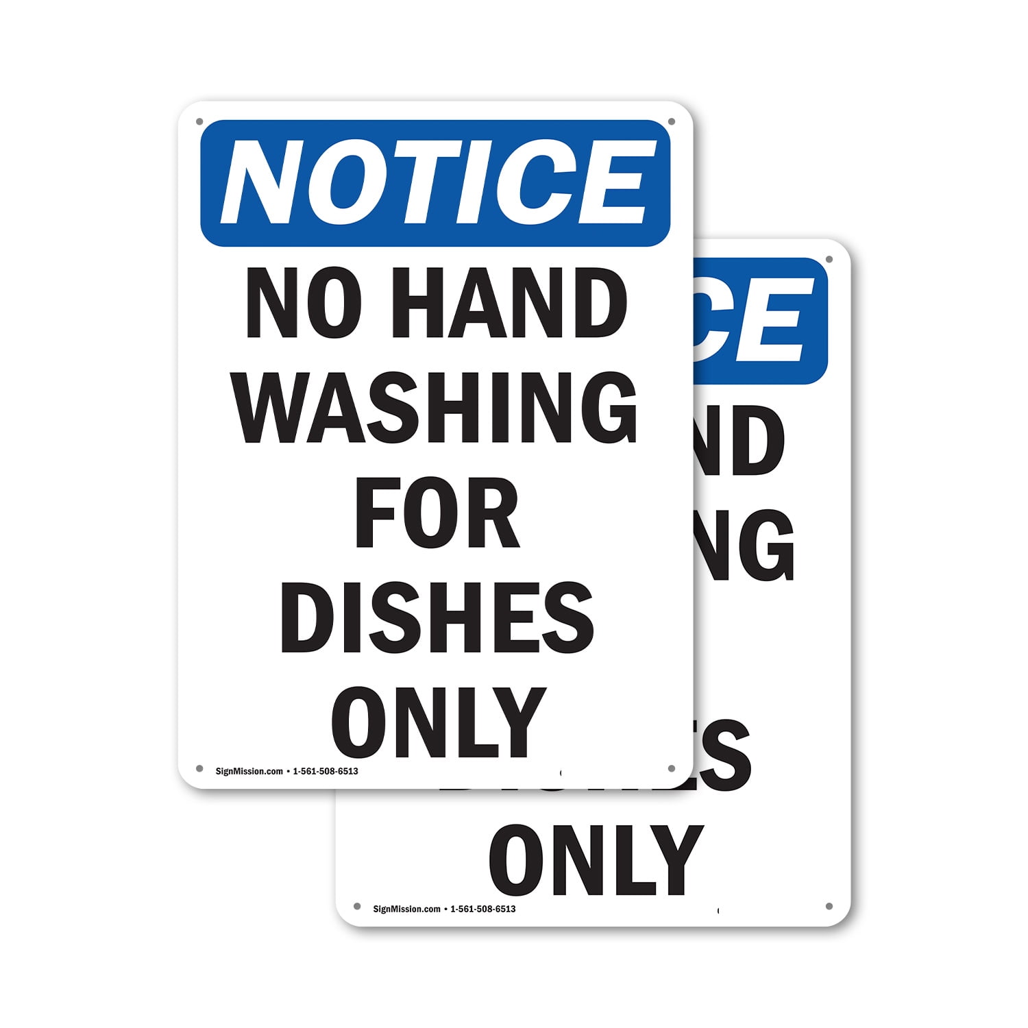 (2 Pack) No Hand Washing For Dishes Only OSHA Notice Sign 12 Inch X 18 ...