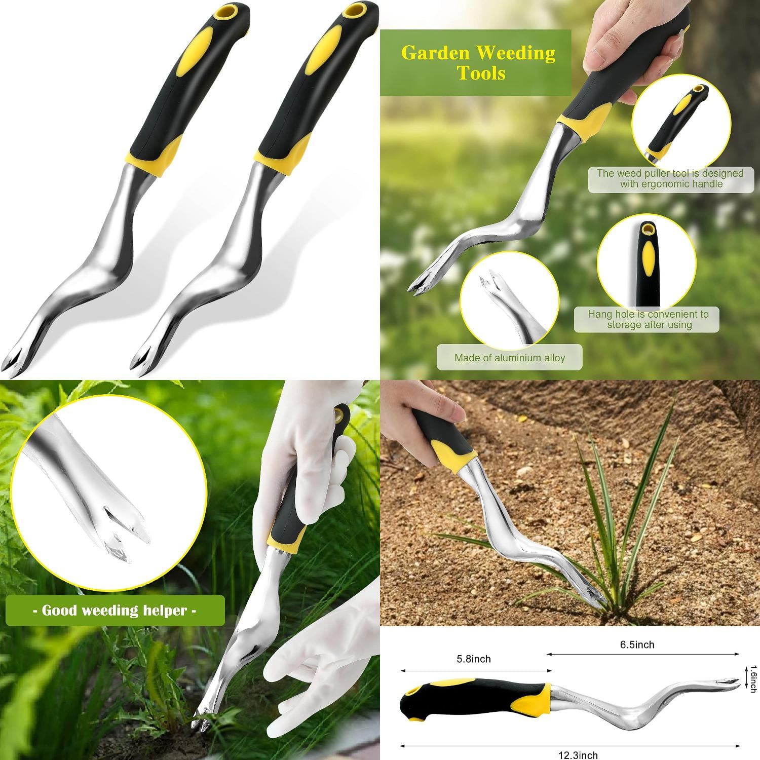 2 Pack Hand Weeder Tool Garden Weeding Tools Garden Weeding Removal ...