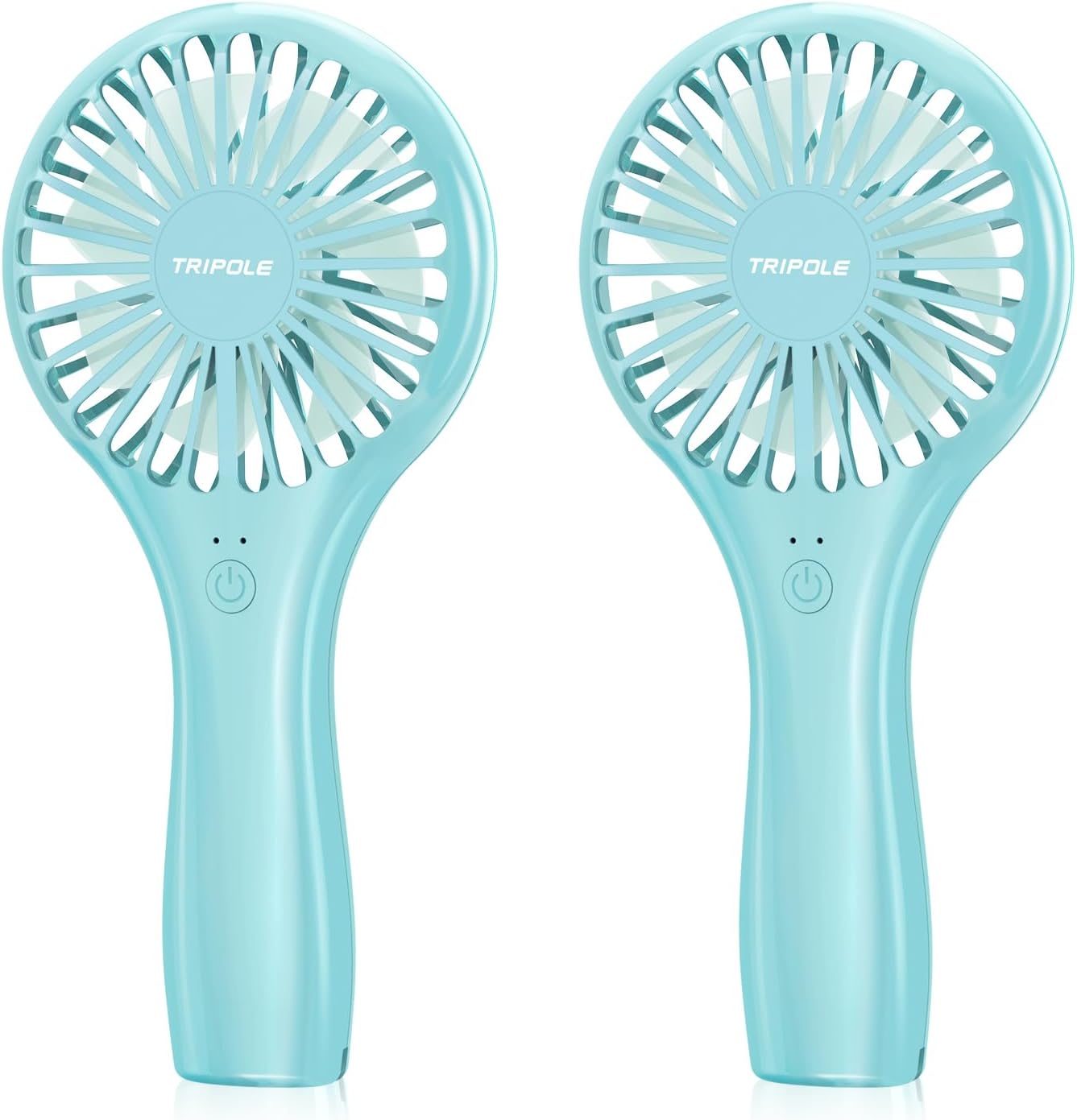 2 Pack Handheld Mini Portable Fans Blue, Rechargeable Battery Operated ...