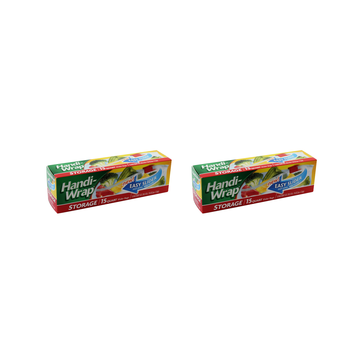 2 Pack Handi-Wrap Easy Slider Storage Bags, Quart Size, 30ct - Walmart.com