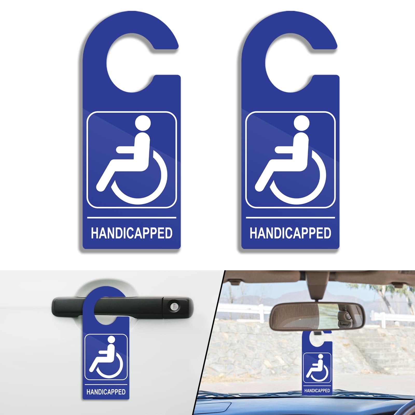 2 Pack Handicap Parking Sign Hanger Handicap Parking Permit Symbol ...