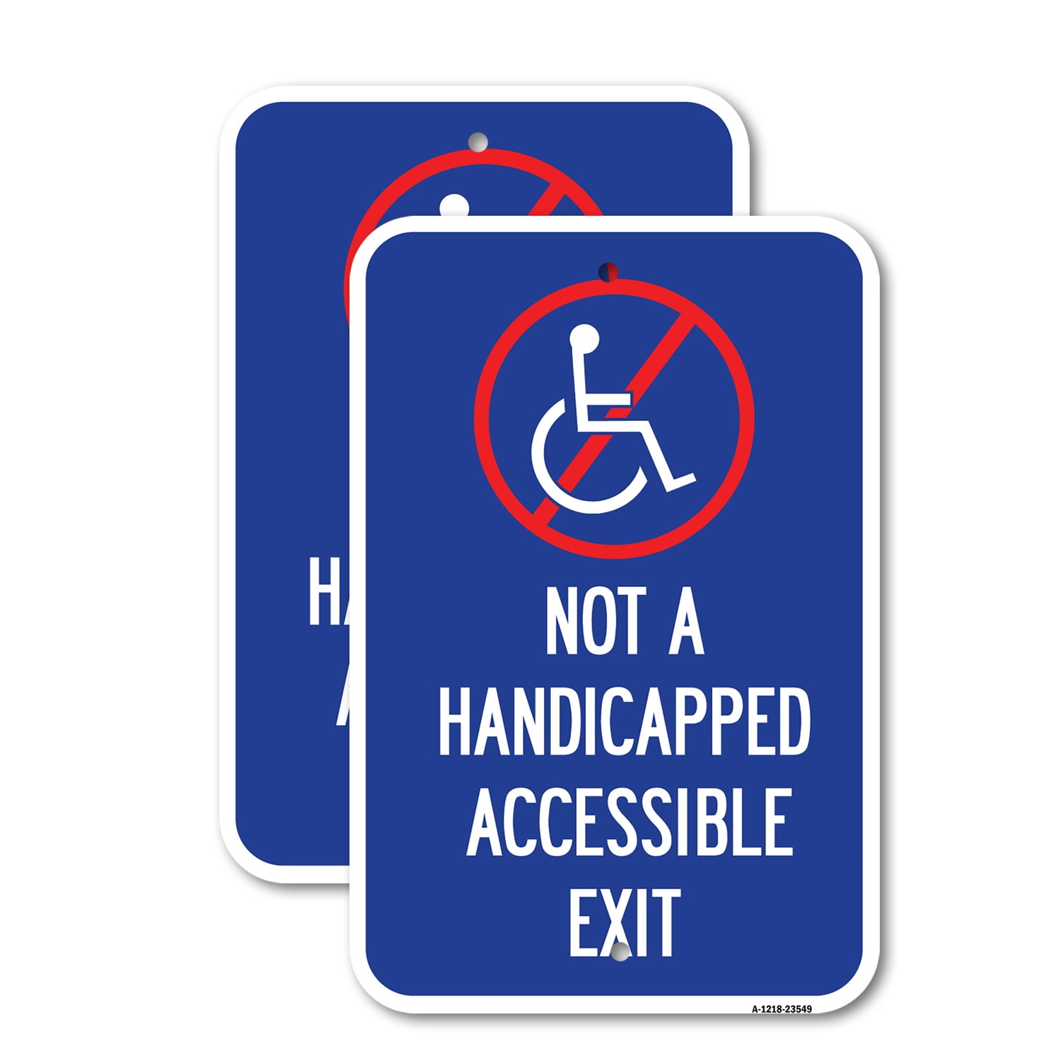 (2 Pack) Not A Handicapped Accessible Exit (With Graphic) | 12" X 18 ...