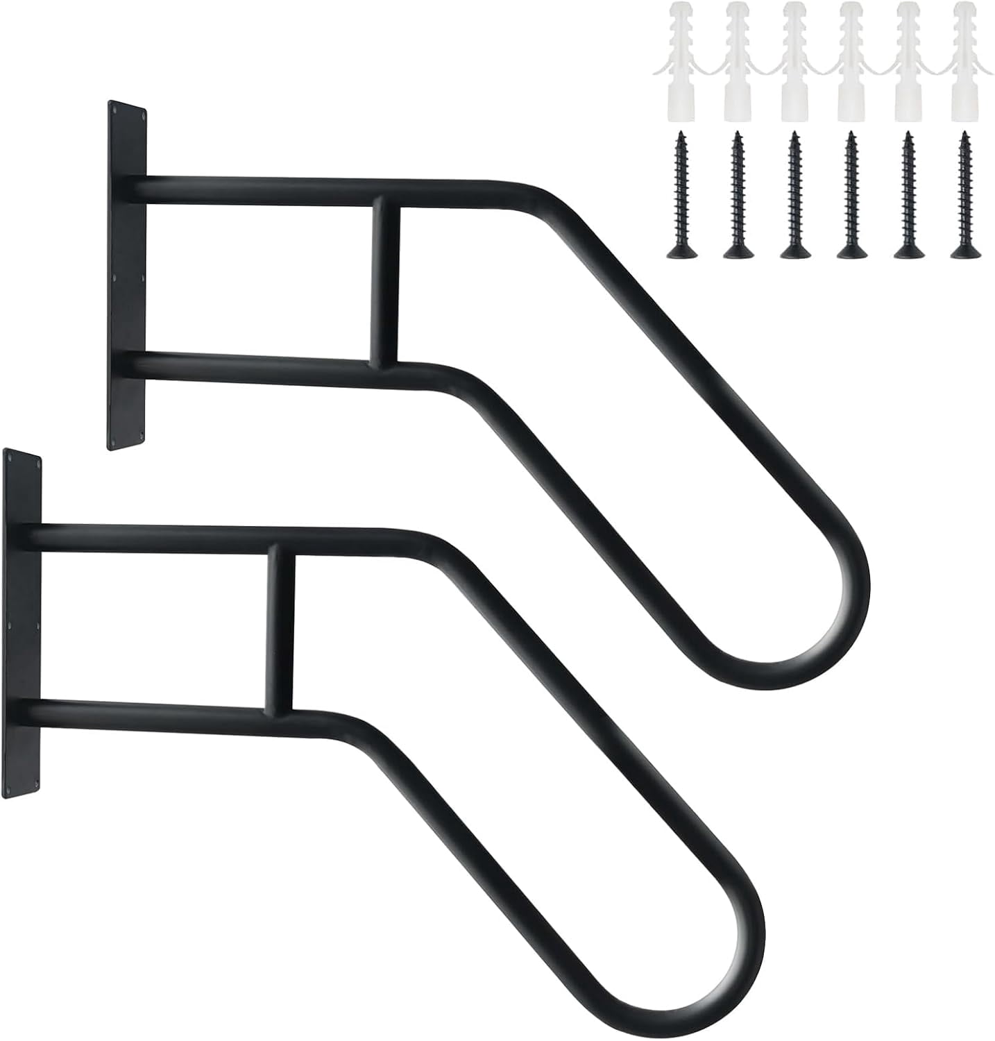 2 Pack Handrails for Outdoor Steps Stair Railing Indoor, U-Shaped Wall ...