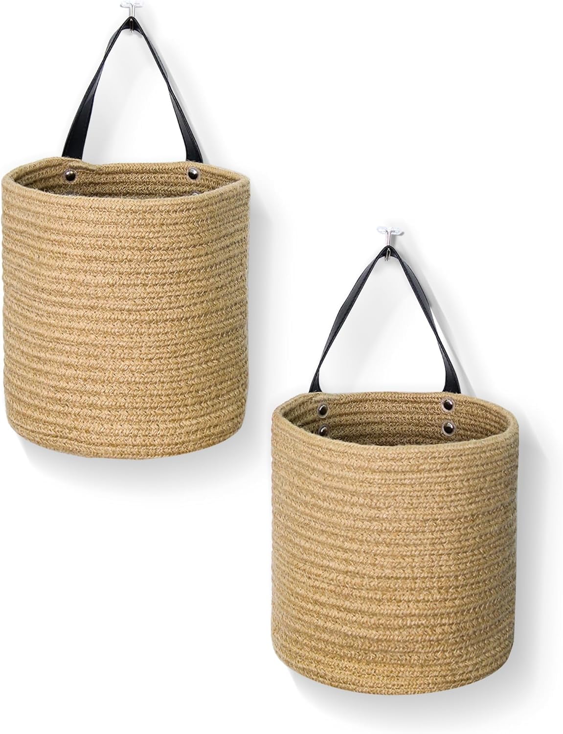 2 Pack Hanging Basket, Small Wall Baskets for Organizing, Wicker Boho ...